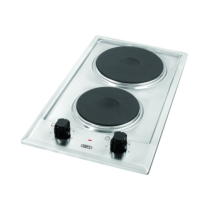 Defy DHD401 300mm Stainless Steel 2 Plate Domino Solid Hob