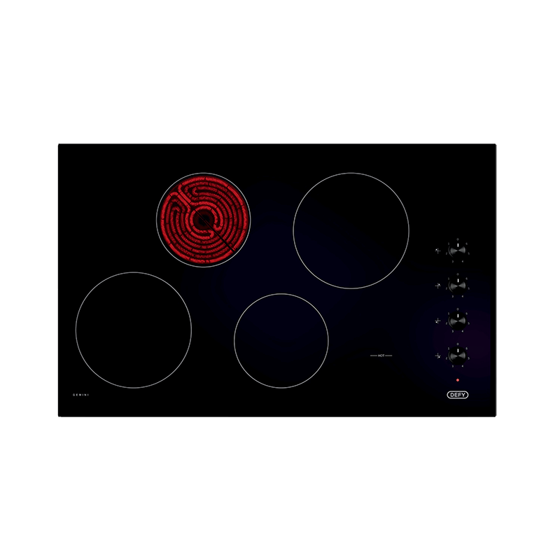 Defy DHD413 600mm Black 4 Plate Domino Vitroceramic Hob
