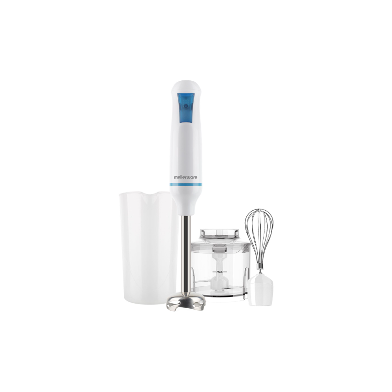 Mellerware White Single Speed Stick Blender with Attachments - 85550