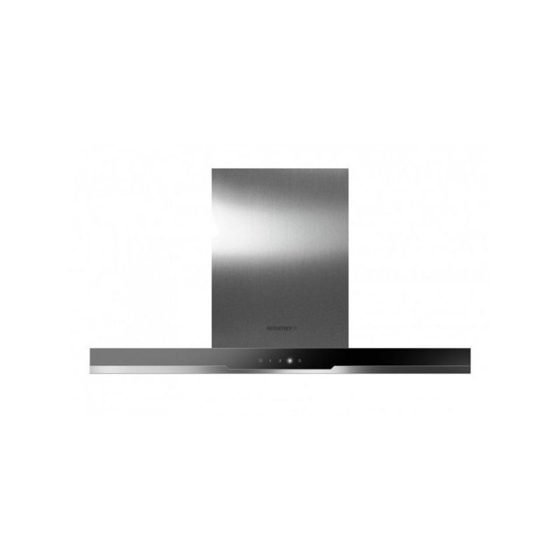 Rosieres 90cm Inox / Black Glass Panel Extractor - RDSV985PN